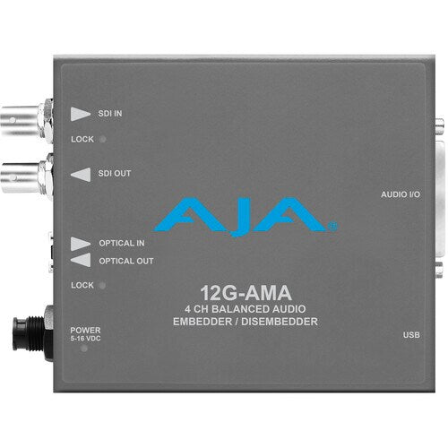 AJA 12G-AMA 12G-SDI 4-Channel Balanced Audio Embedder with Fiber Optio ...