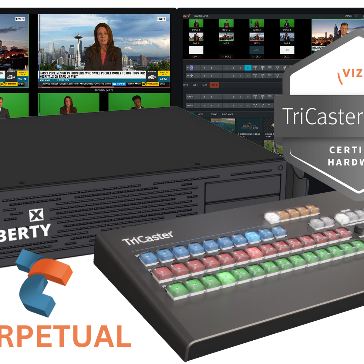 Liberty X Workstation with Vizrt TriCaster Mini Control Surface and Tr ...