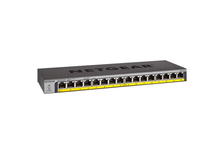NETGEAR 16-Port Gigabit Ethernet PoE+ Unmanaged Switch – IMPULSE