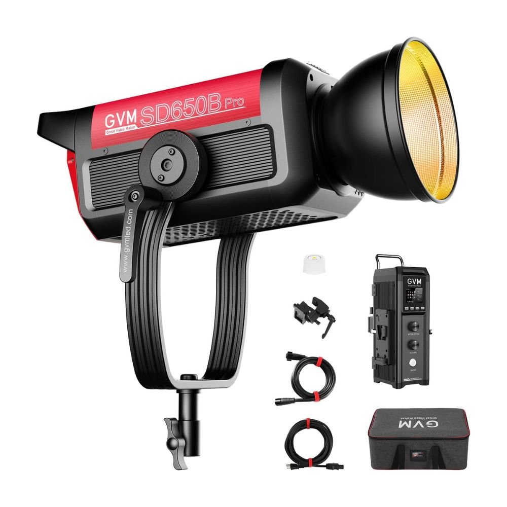 GVM PRO-SD650B 650W Waterproof Bi-Color Monolight(V-mount & Mesh Bluet ...